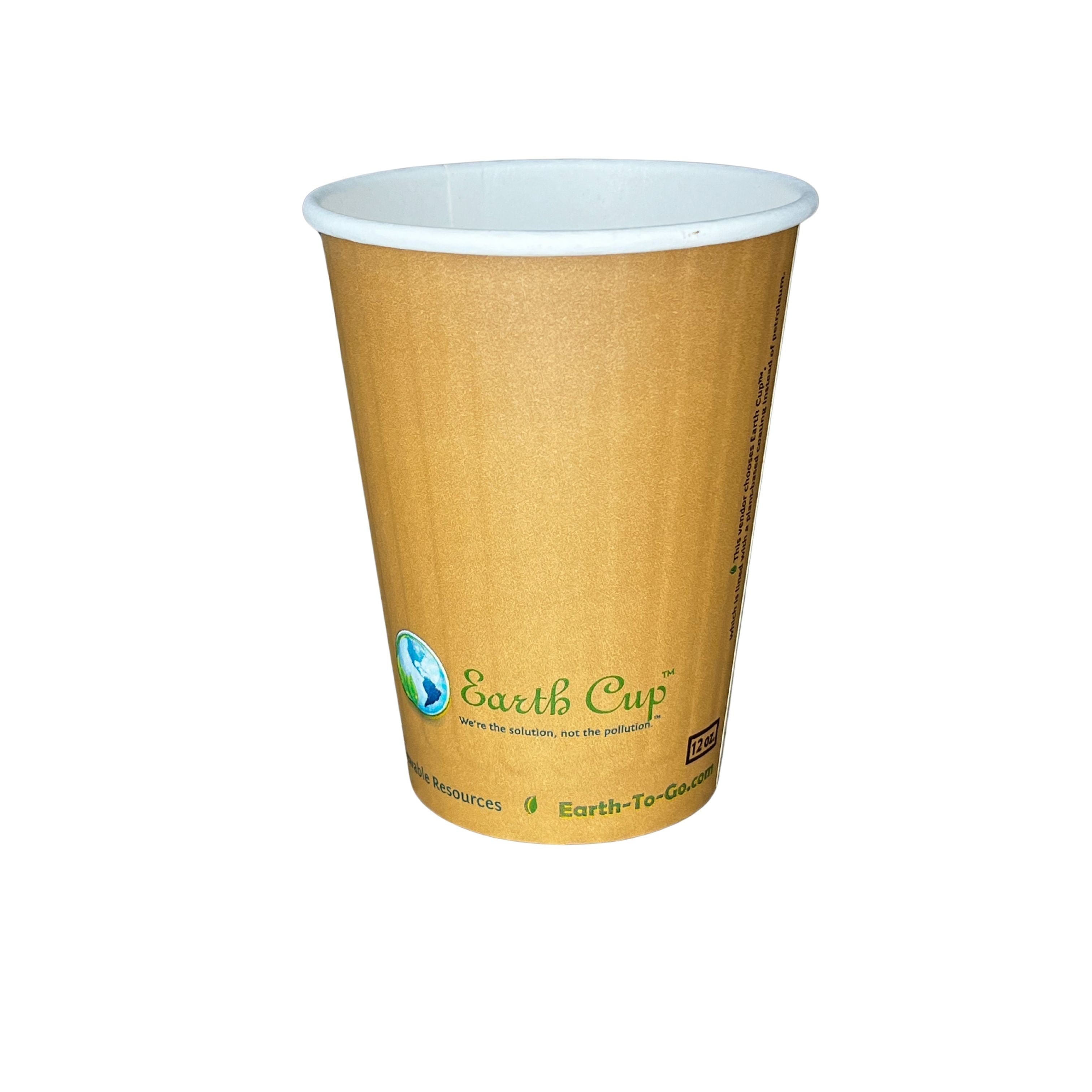 Earth Cup® 12 oz. Compostable, Kraft, Insulated, 500 per case – Earth to Go