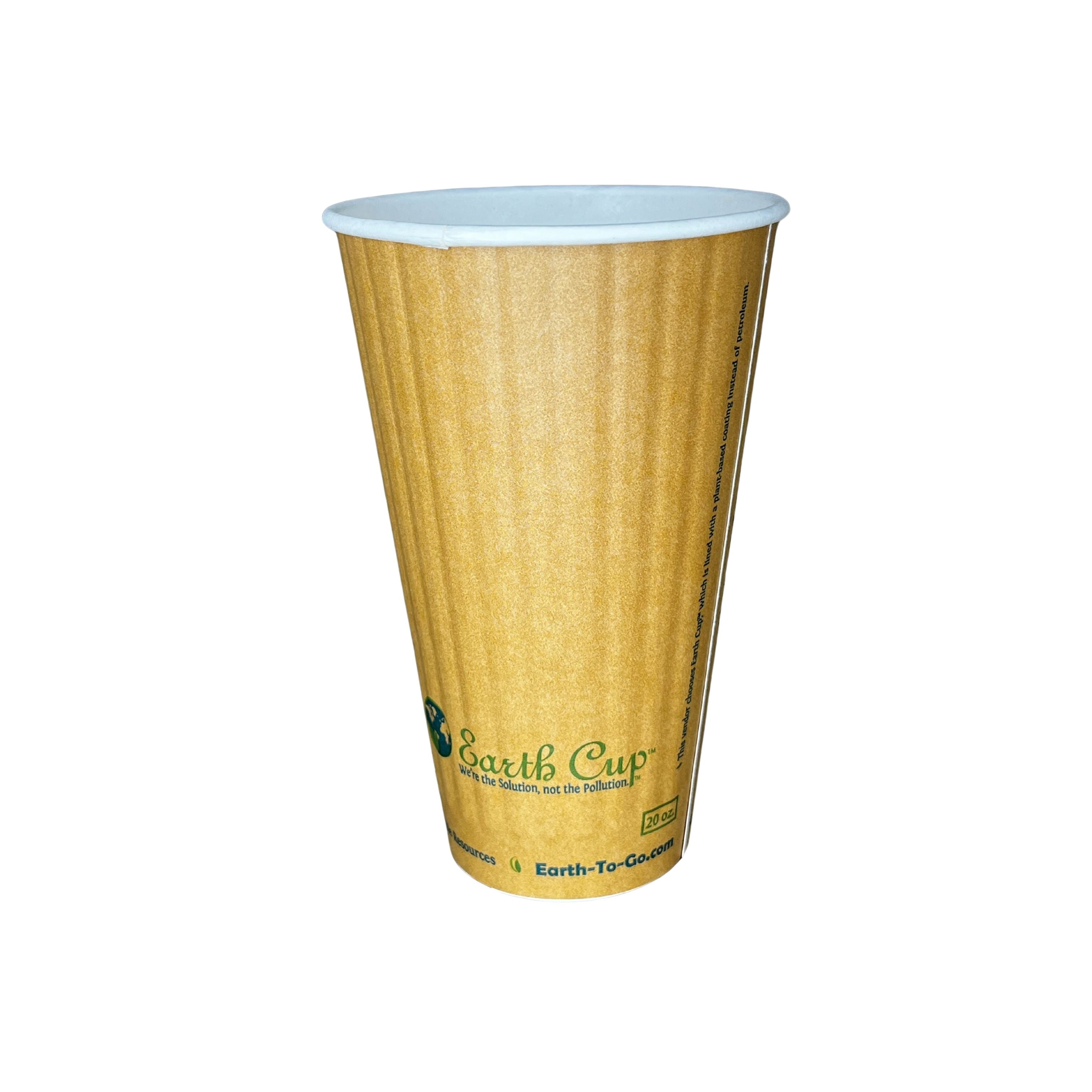 Earth Cup® 20 oz. Compostable, Kraft, Insulated, 500 per case – Earth to Go